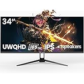 Amazon.com: CRUA 34'' White Gaming Monitor, 165HZ/144HZ, WQHD ...