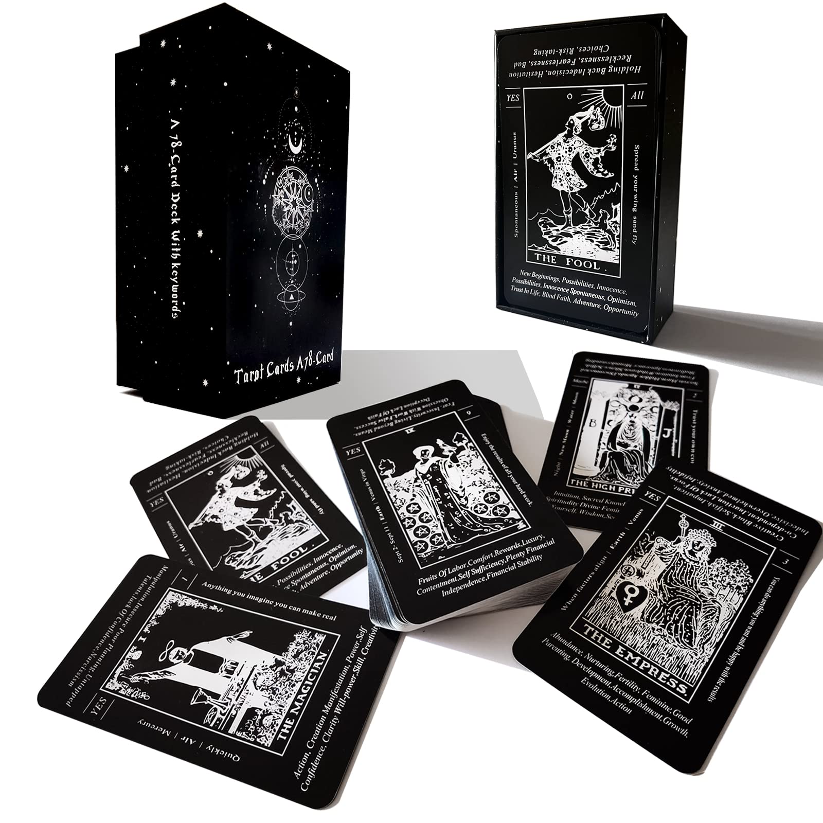 Mua Tarot Cards with Meanings On Them, Black Tarot Cards for Beginners ...