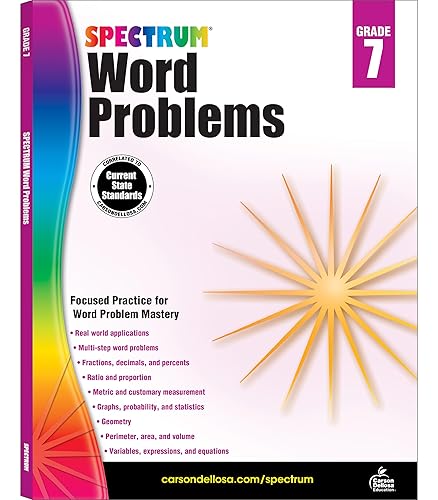 Spectrum 7th Grade Math Word Problems Workbook, Ages 12 to 13, Grade 7 ...