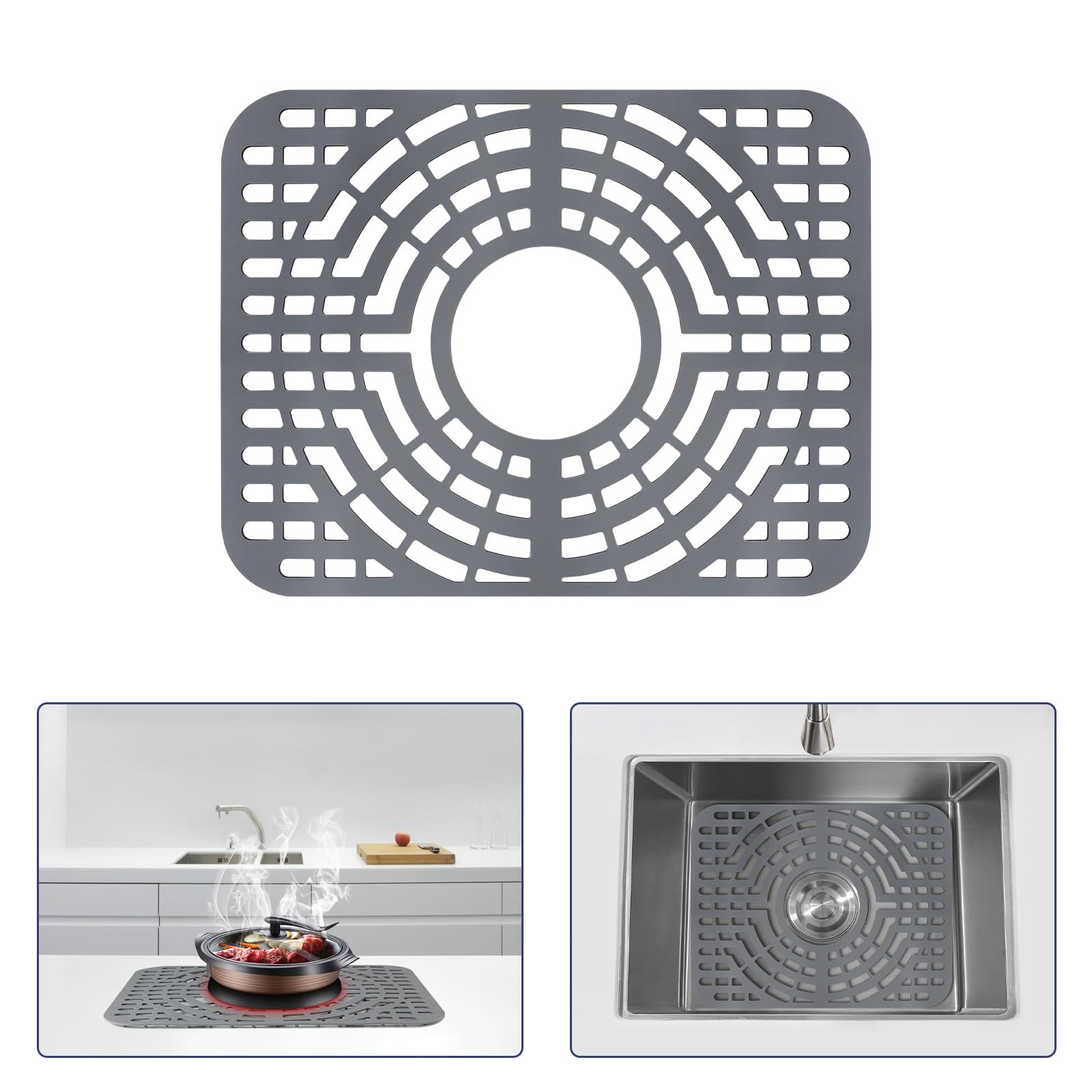 Snuggery Silicone Sink Protector for Kitchen Sink 12“x16" – Flexible ...