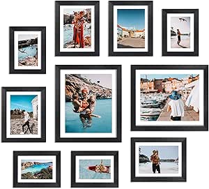 Amazon.com: Giftgarden Multi Picture Frames Black with Mat for Multiple ...