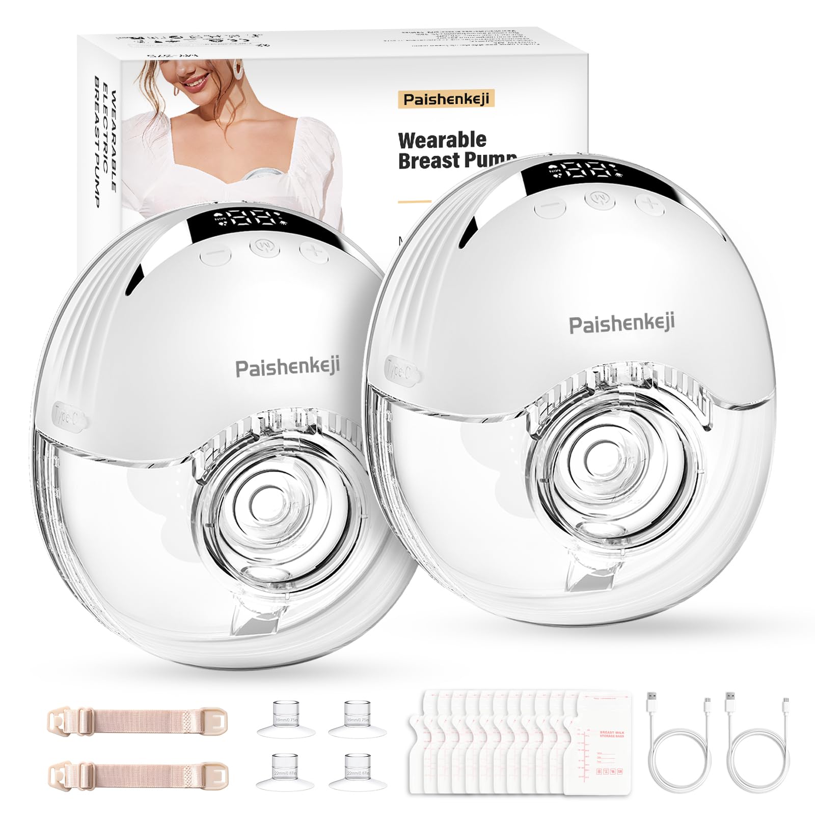 Electric Breast Pump Hands Free - Wearable Breastfeeding Pump, Wireless ...