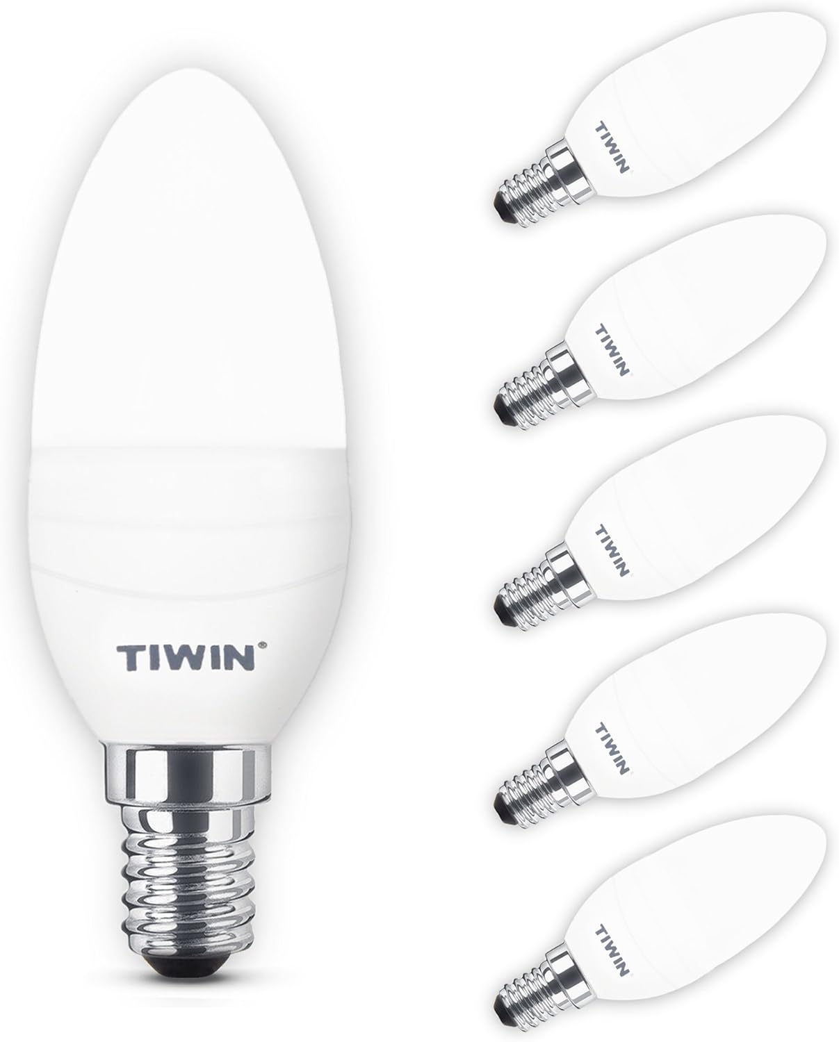 5er Set Nouvelle Génération TIWIN® 3W E14 lampe LED bougie spots BLANC ...