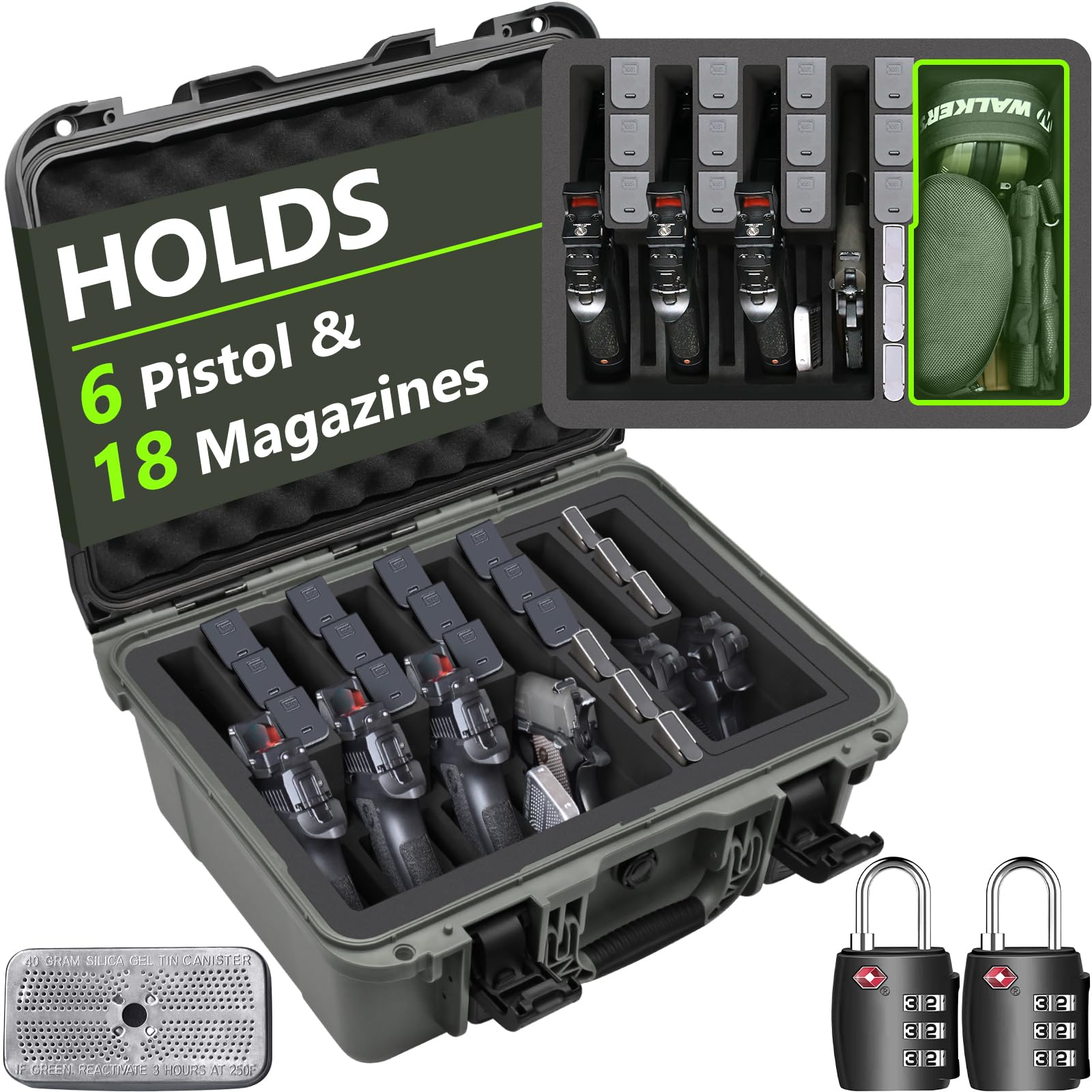 Turokacase Pistol Gun Cases for 6 Handguns – TSA Approved Travel ...