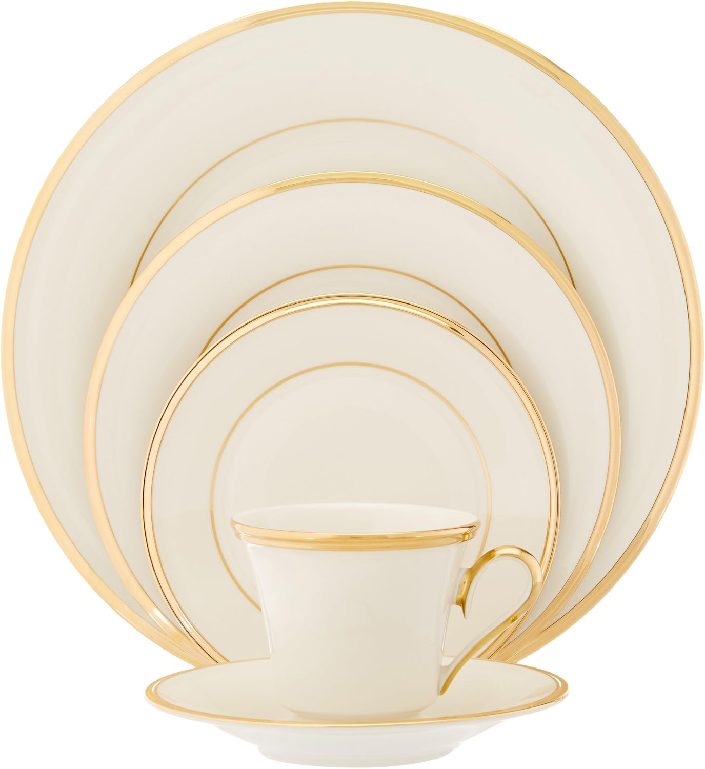 Lenox Eternal - Juego de 5 piezas de porcelana fina de oro, banda ...