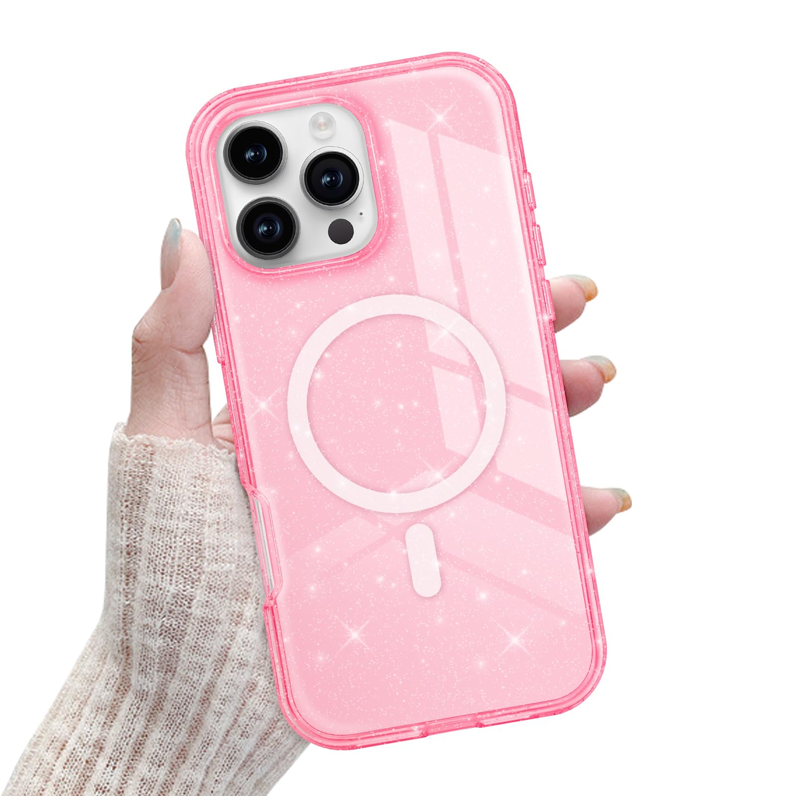 Newseego for iPhone 16 Pro Max Magnetic Case, Luxury Sparkle Bling ...