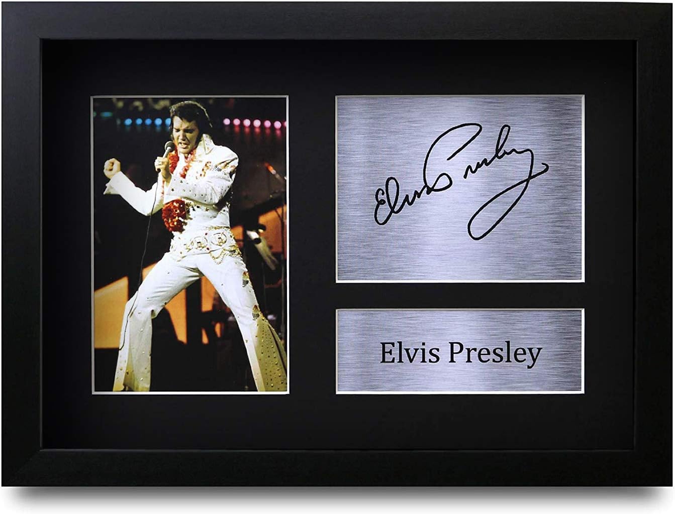 HWC Trading FR Elvis Presley Signed FRAMED A4 Printed Autograph Music ...