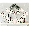 Amazon.com: Whaline 2Pcs Christmas Burlap Banner Felt Merry Christmas ...