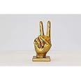 Amazon.com: Peace Sign Hand Symbol Sculpture Gold : Home & Kitchen
