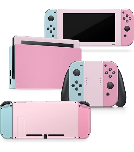 Pink Controller Stand ZOOMHITSKINS Switch Skin - Bubble Beam Pastel ...