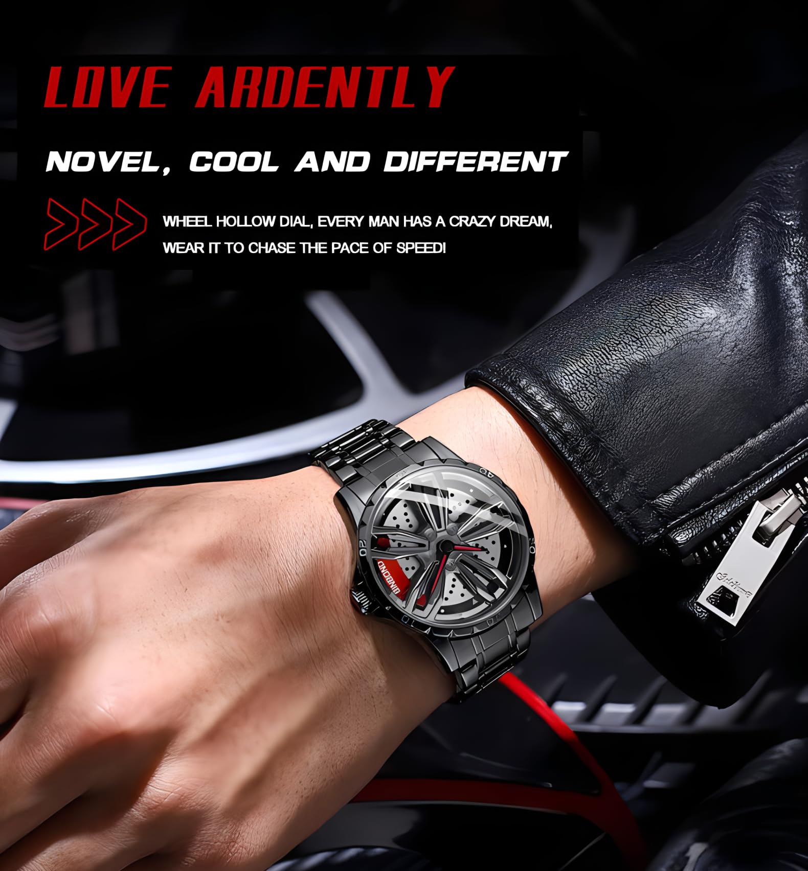 Mua Men Racing Watches rotatable Car Rim Wheel hub Design Sports ...