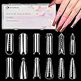 Amazon.com: Nail Dual Forms for Poly Nail Gel，144 PCS Dual Nail Forms ...