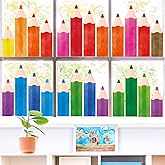 Amazon.com: Whaline 9 Sheets Back to School Watercolor Crayon Window ...