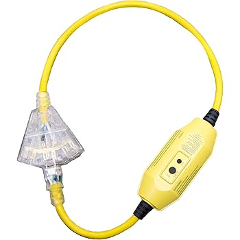 TRC 26020008-6 12/3 Gauge Shockshield GFCI Protected In-line Tri-Cord ...