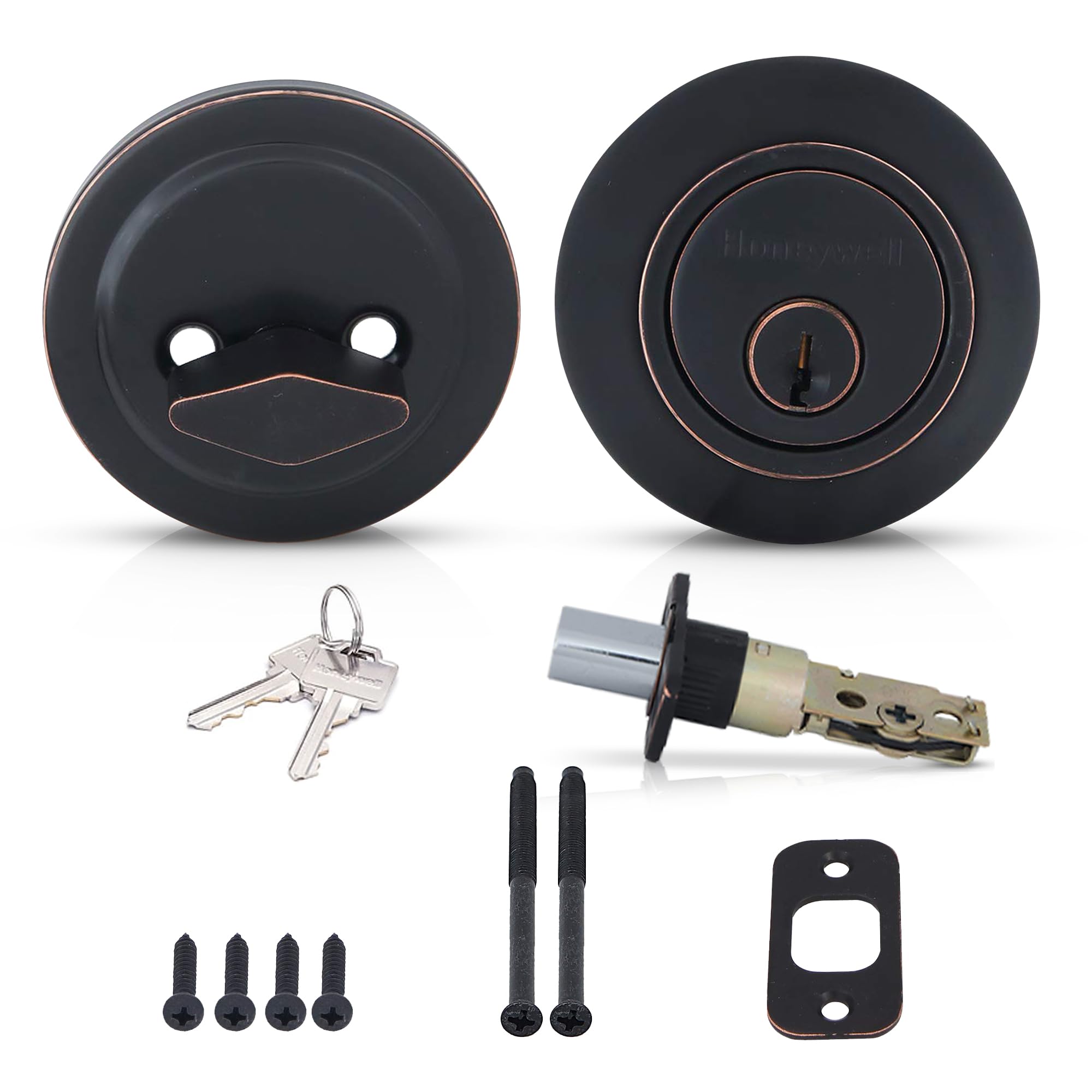 Honeywell Safes & Door Locks - Single Cylinder Front Door Deadbolt Lock ...