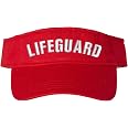 Red Lifeguard Visor Hat | Professional Uniform Pool Sun Beach Rescue ...