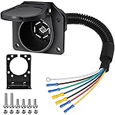 Amazon.com: MECMO 7 Way RV Trailer Light Connector Socket 7 Pin Wire Electrical Trailer Adapter ...