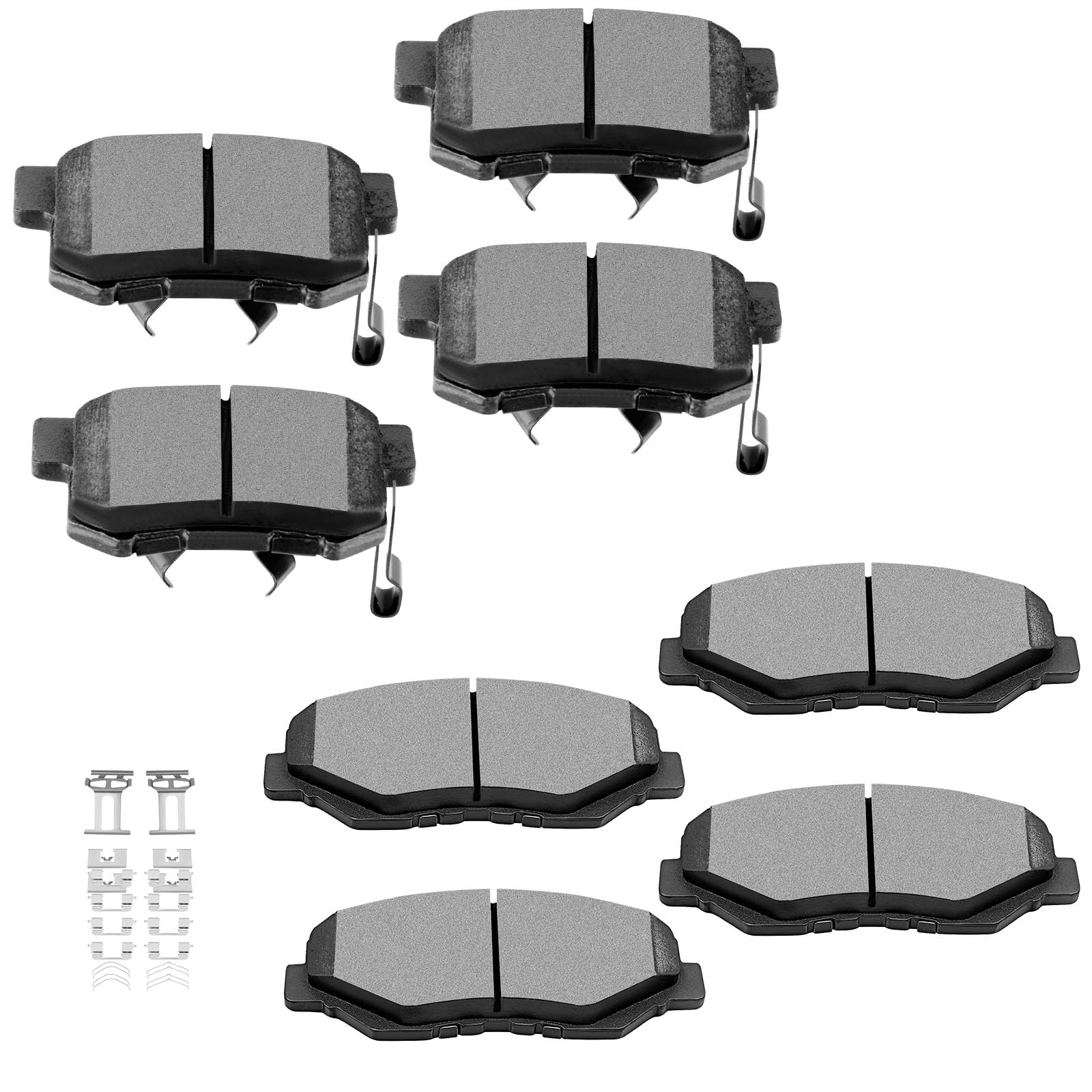 BRAKEUS Front Rear Quiet D914 D1086 Ceramic Brake Pads Sets Replacement ...