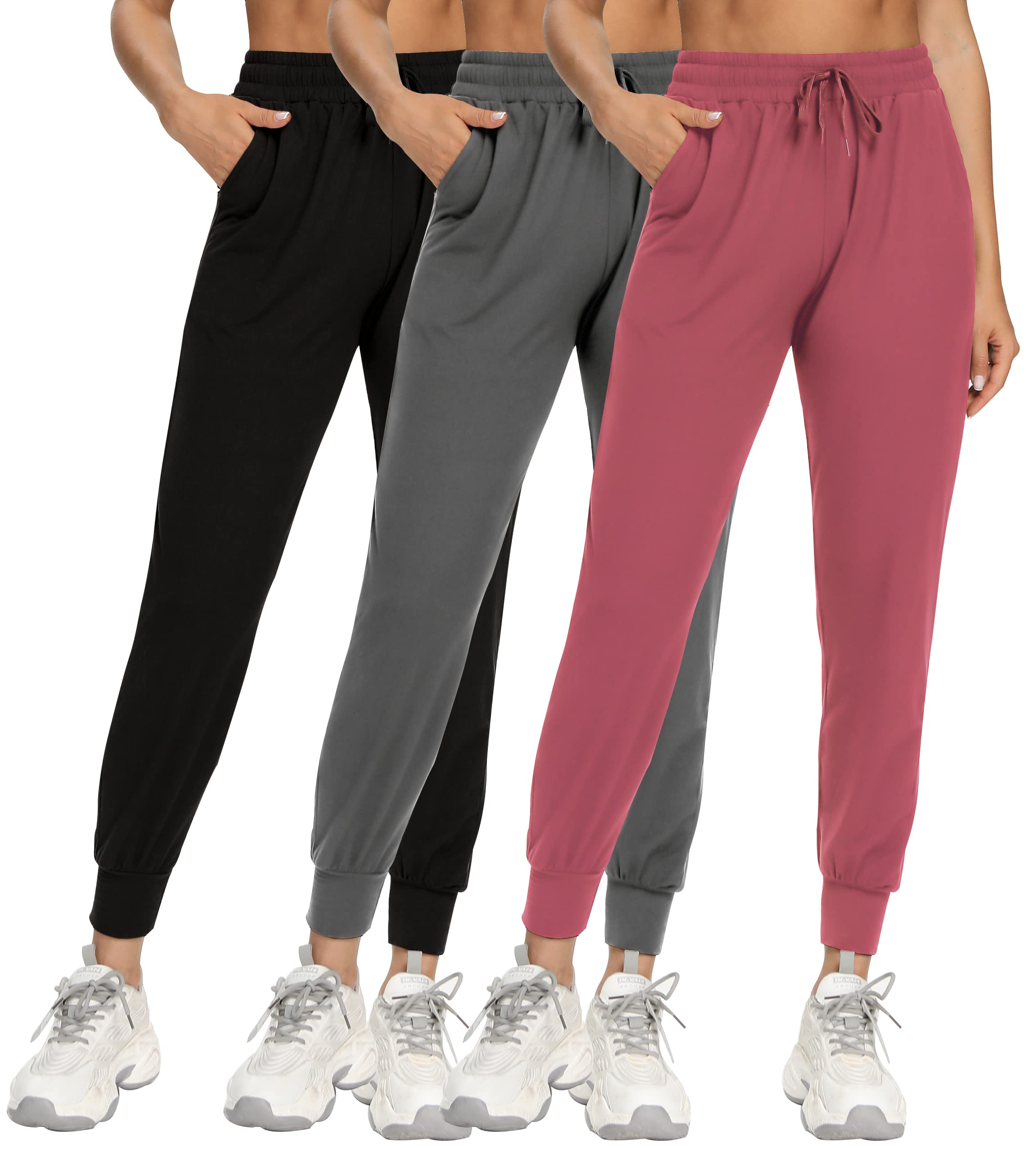 FULLSOFT 3 Pack Sweatpants for Women-Womens Joggers with Pockets ...