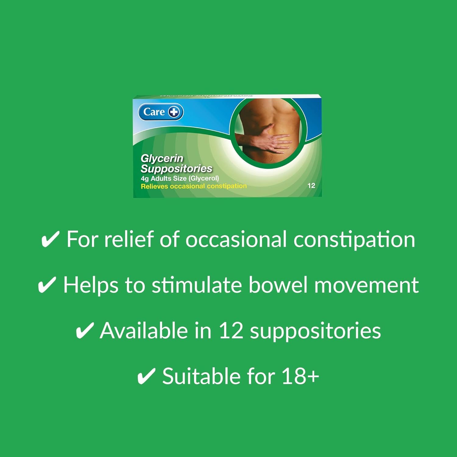 Care Adults Constipation Relief Suppositories, Glycerin Suppositories ...