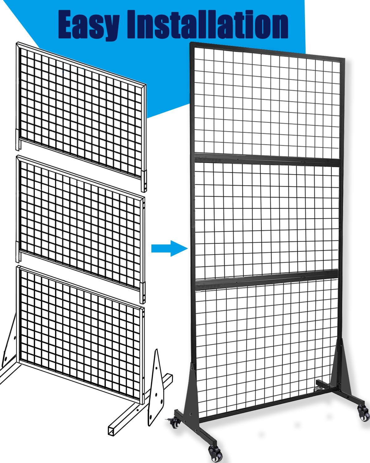Mua WGOHOSE 3' x 6' Ft Wire Gridwall Panel Display Stand 3-Tier Movable ...
