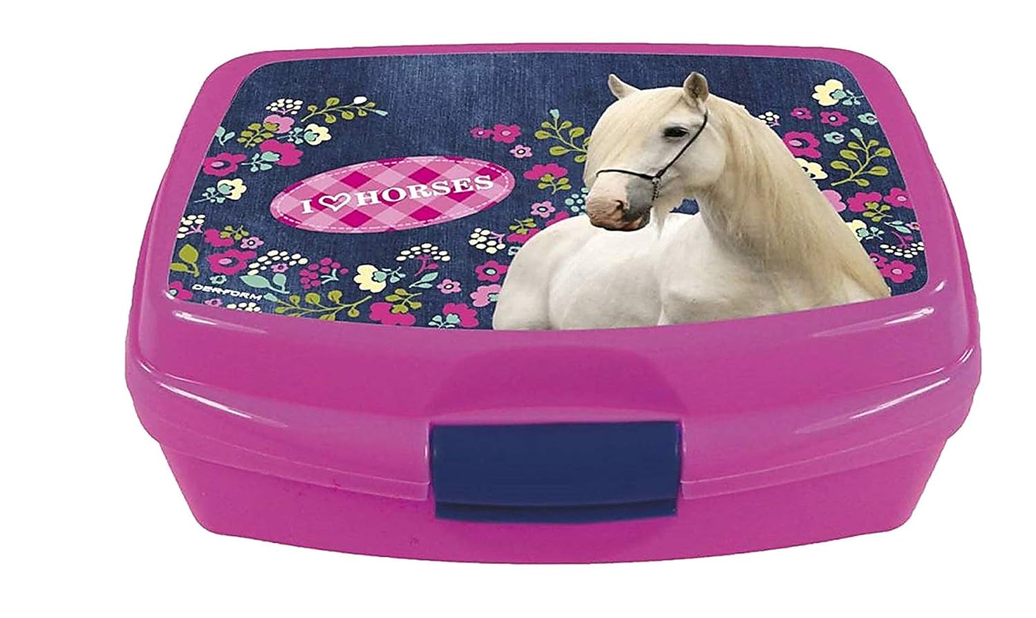 I love Horses - süßes Pferde Motiv - Kinder Brotdose / Lunchbox ...