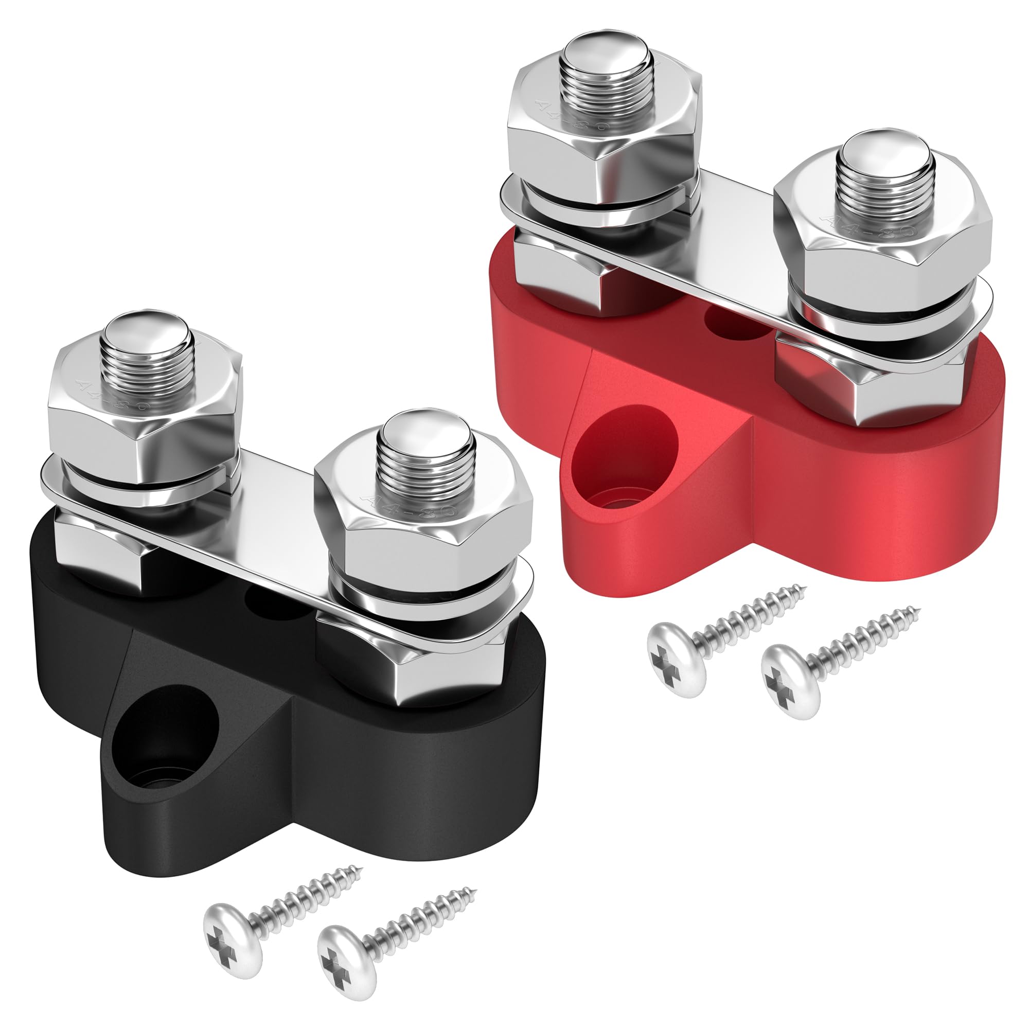 Joinfworld Bus Bar 12V 200A Battery Power Distribution Block 5/16" Dual ...