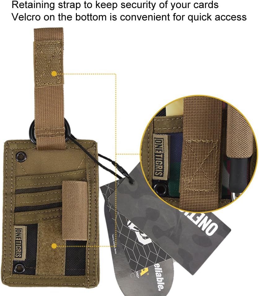 OneTigris Tactical ID Card Holder Vertical Badge Holder Horizontal with ...