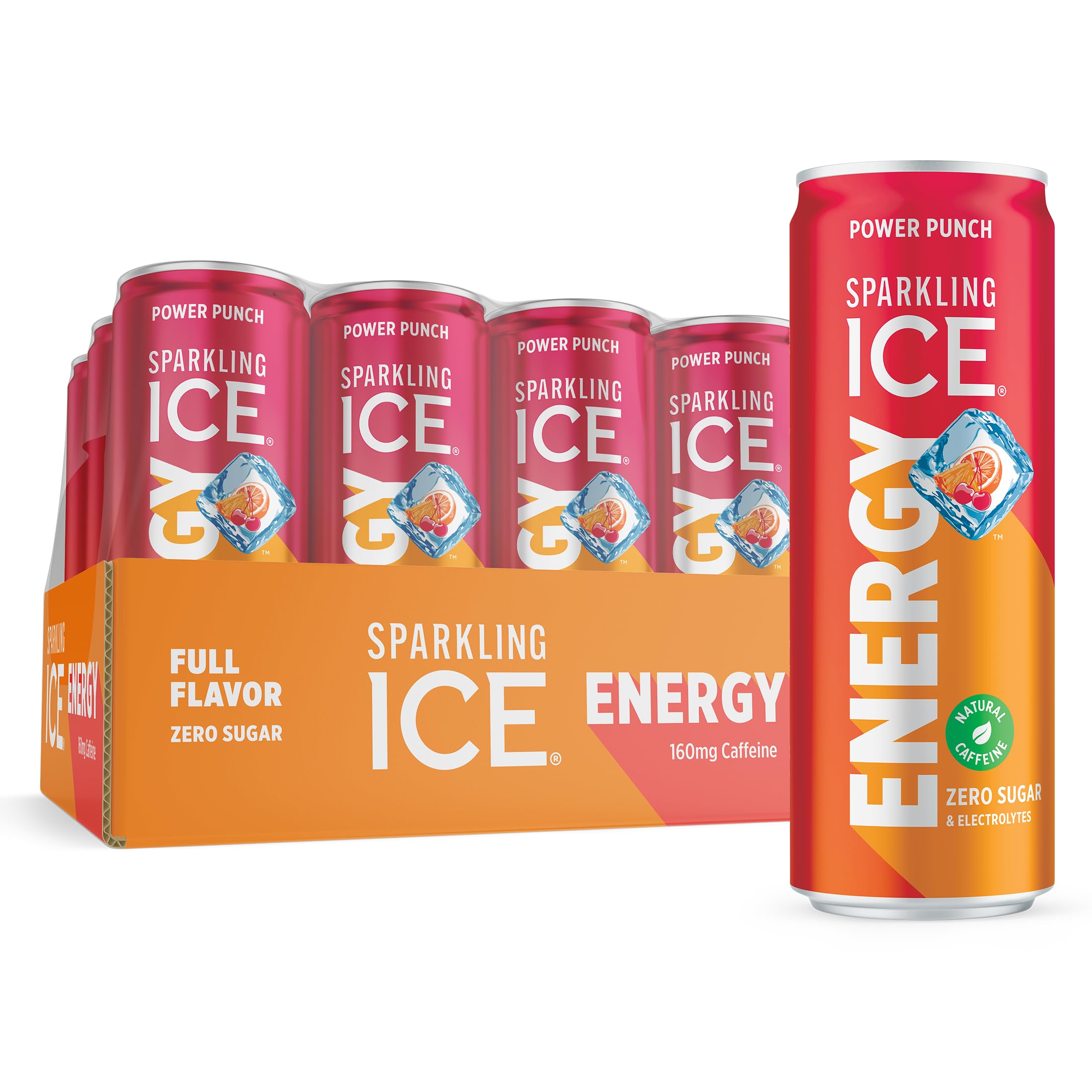 Sparkling Ice +Energy Power Punch 12Pk. Energy Drinks with Vitamins ...