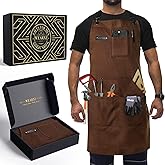 Amazon.com: PIPIZ Woodworking Work Apron, 16oz Waxed Canvas Apron with Pockets, Adjustable Cross ...