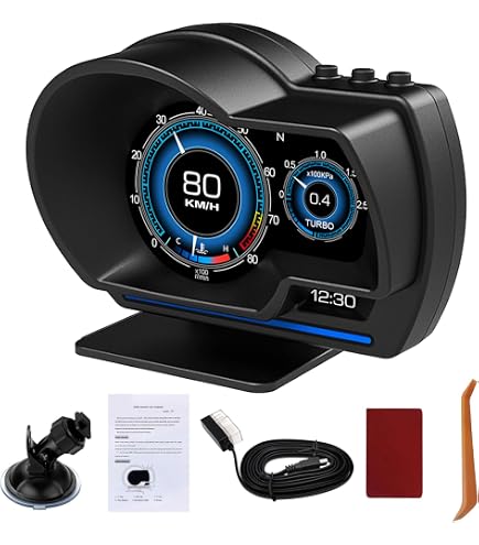 HUD Speedometer Oil Temperature Gauge OBD2 HUD Digital Gauge - Displays ...