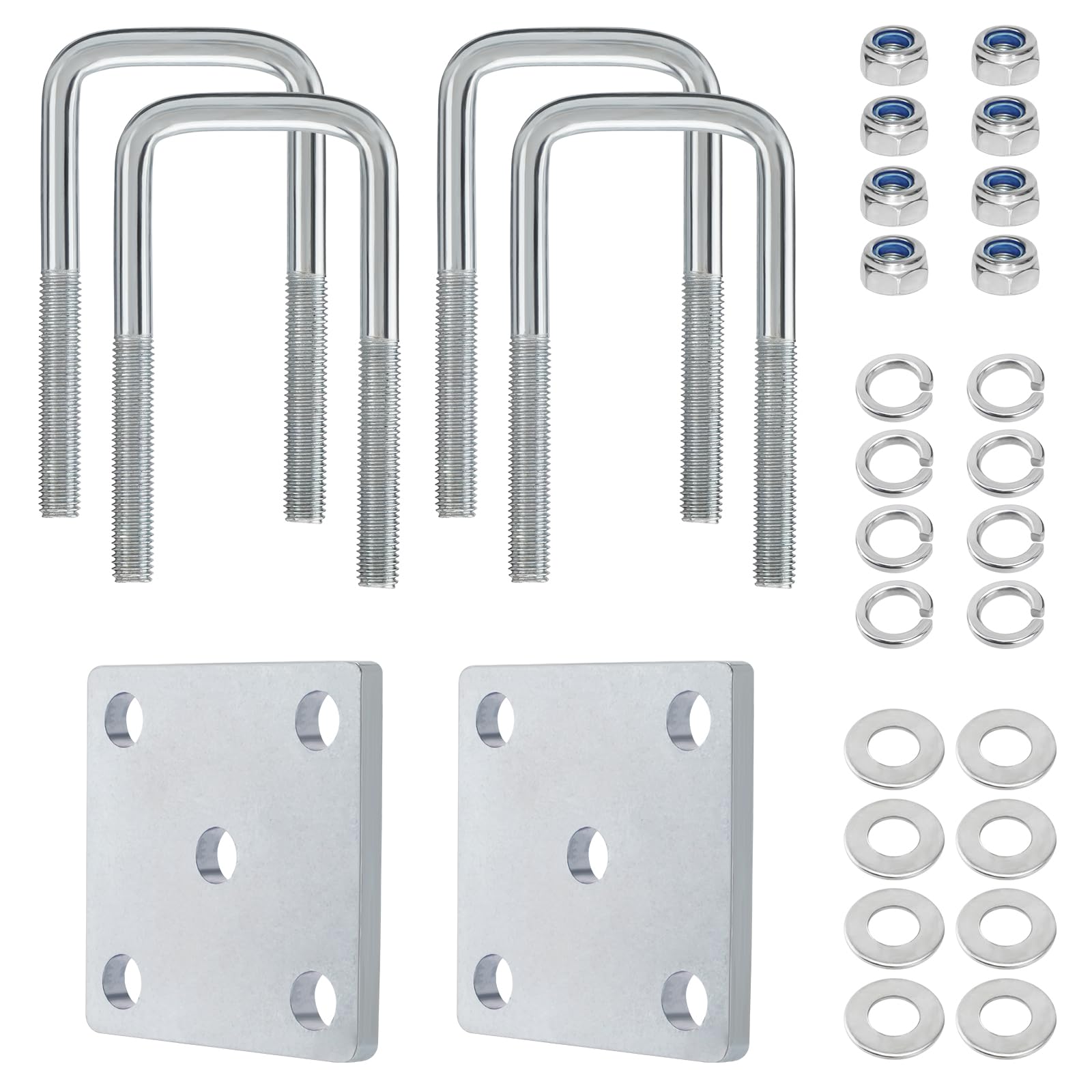 U Bolt Kit for Boat Trailer Axle Leaf Springs, U Bolts 2 inch Wide, for ...