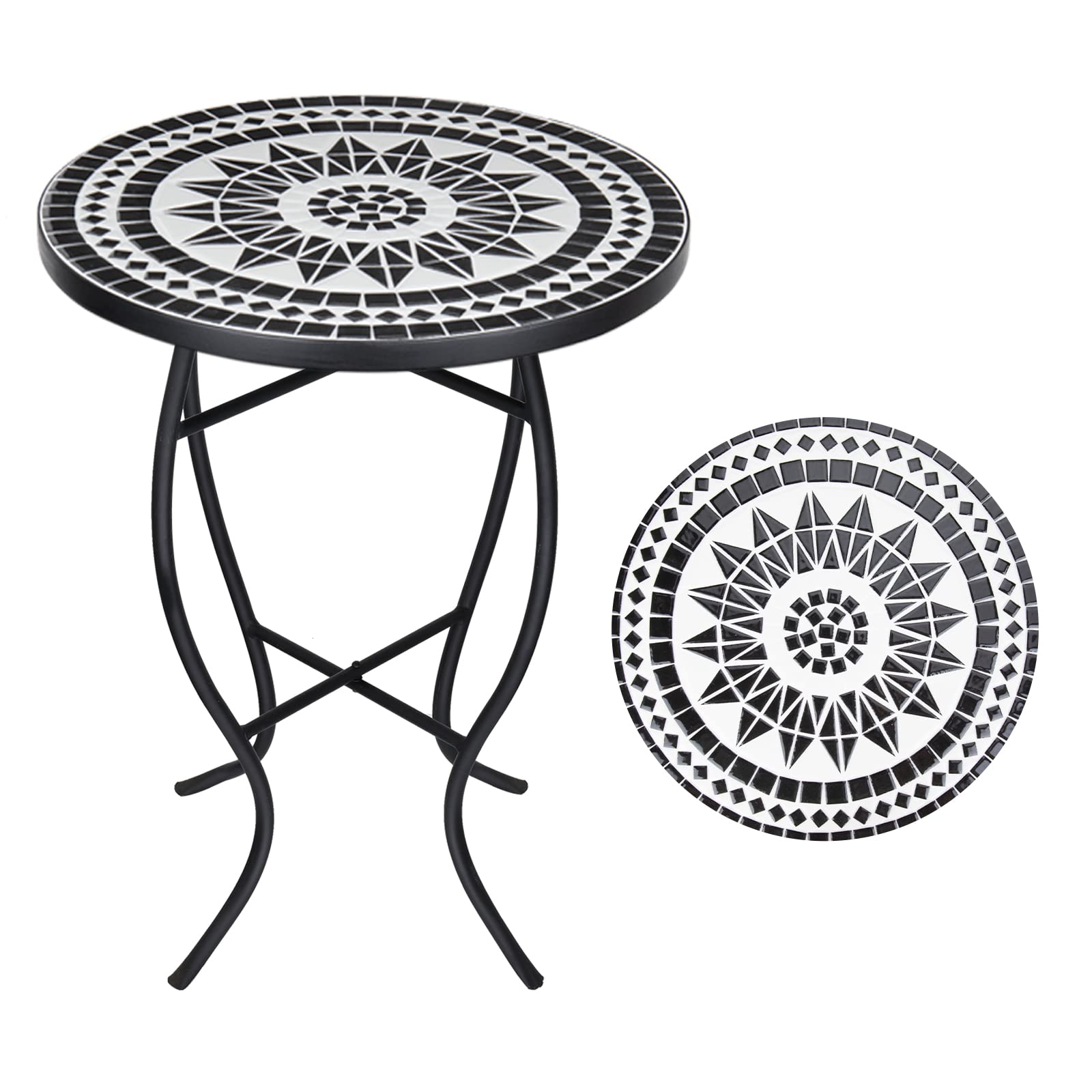 VCUTEKA Mosaic Outdoor Side Table, 14