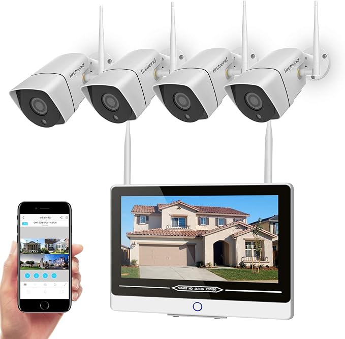 Security Camera System Wireless with Monitor,Firstrend 1080P 8CH ...