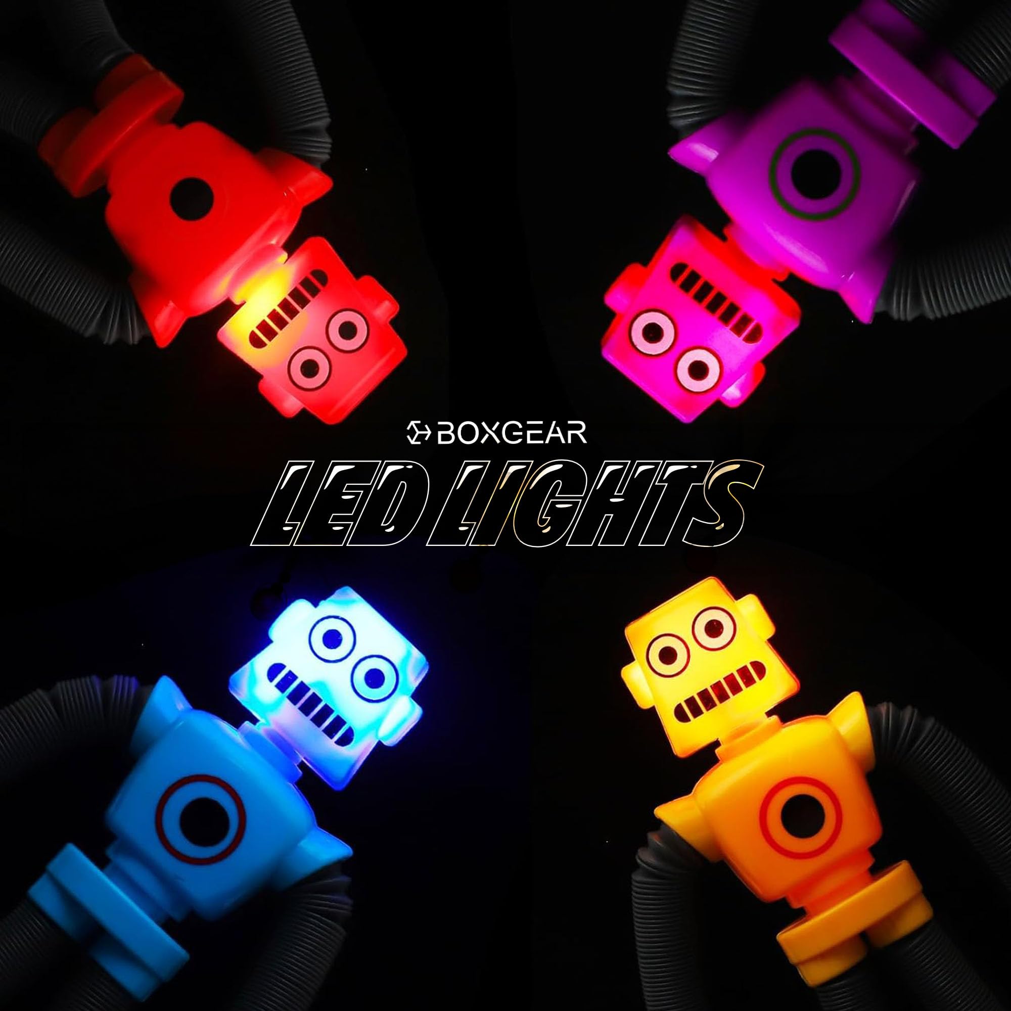 Mua Boxgear 4pcs LED Shape Changing Robot Toys Telescopic Pop Tube Fidget Toys Sensory Toys for ...