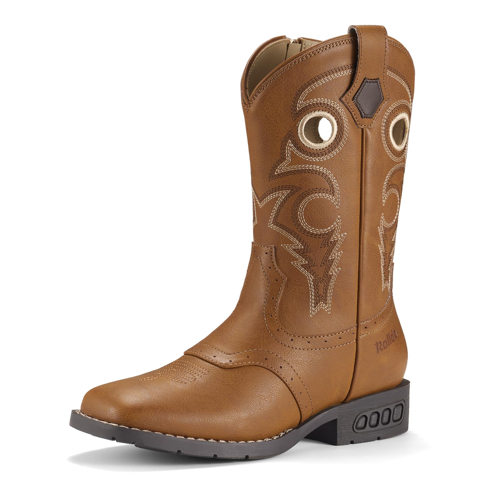 Rollda Boys Cowboy Boots Kids Cowgirl Boots Square Toe Boys Western ...