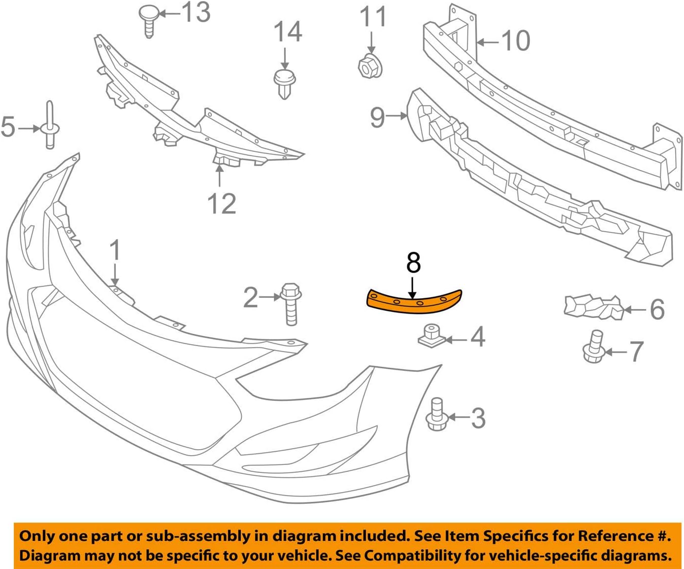 Amazon.com: HYUNDAI 86555-4R000 Bracket-FR Bumper Side SUPT,LH: Automotive
