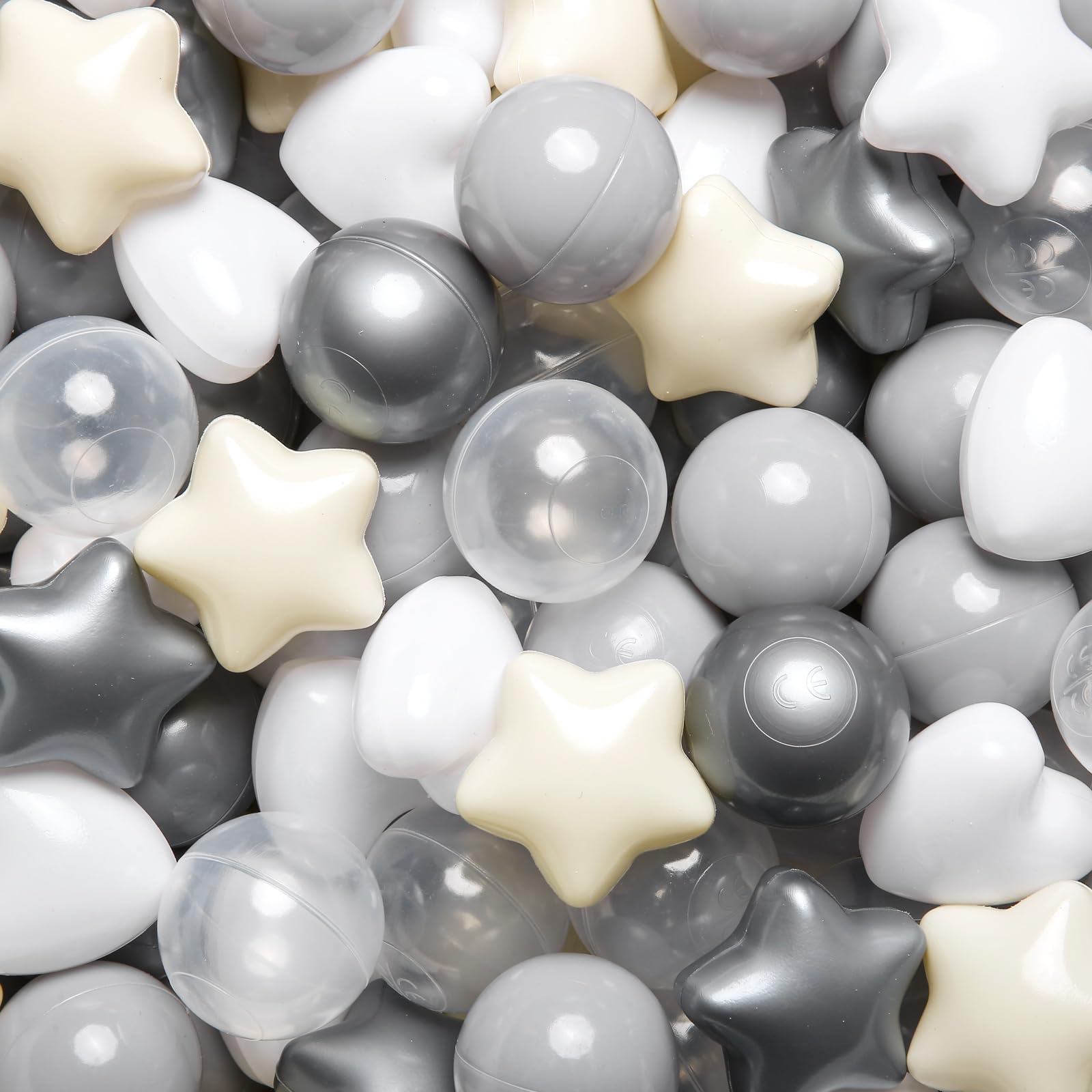 GOGOSO Ball Pit Balls,Plastics Balls for Ball Pit, Stars Hearts Shape ...