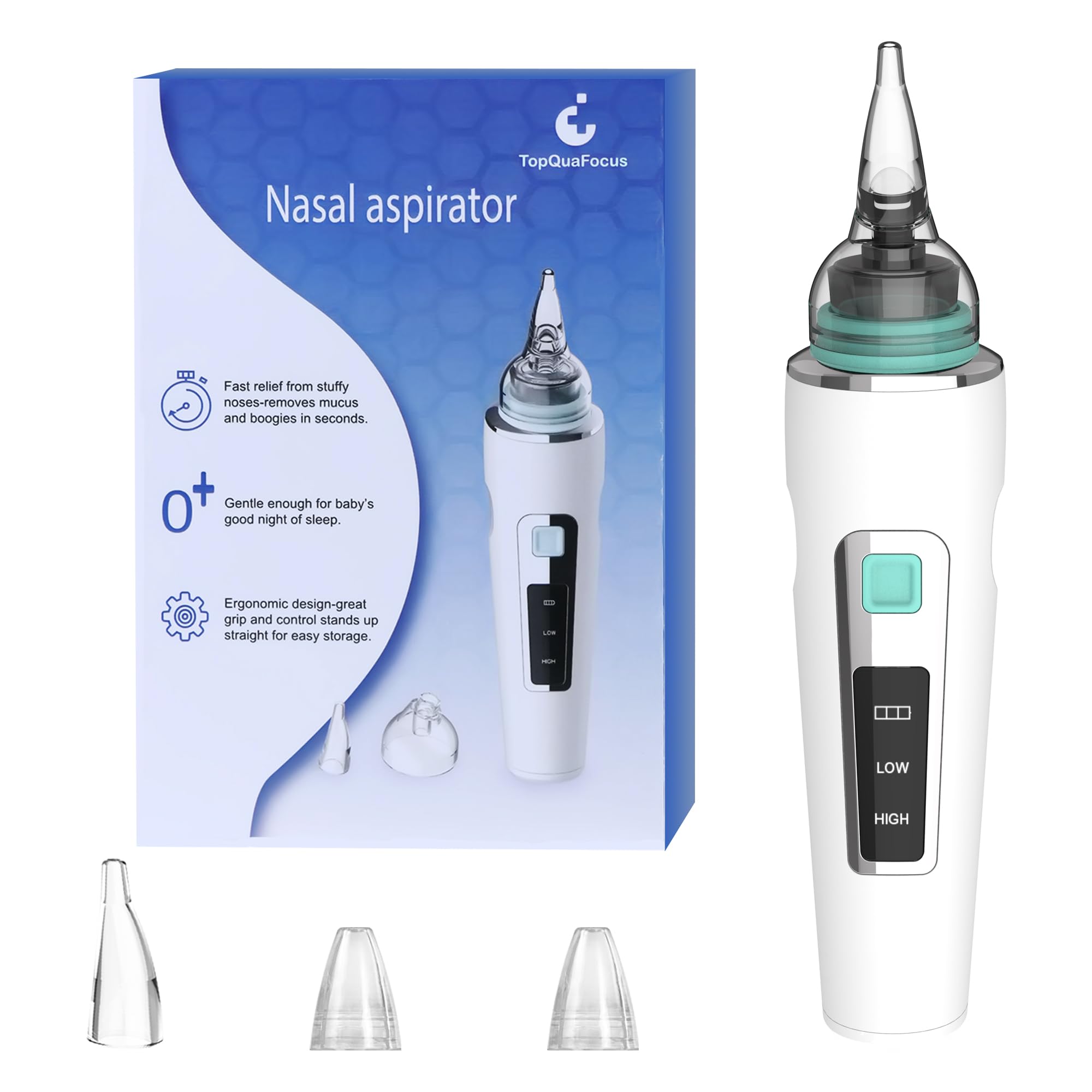 TopQuaFocus Nasal Aspirator with Electric Advanced Nose Sucker Cleaner ...