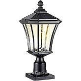 Solar Lamp Post Lights Outdoor Waterproof with Pier Mount Base, 20" H ...