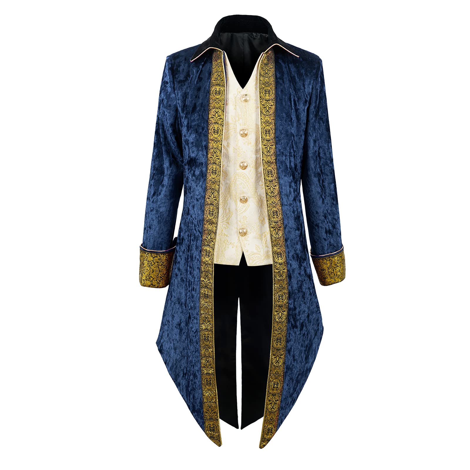 IWQBQ Men's Pirate Costume Renaissance Medieval Jacket Vampire Gothic ...