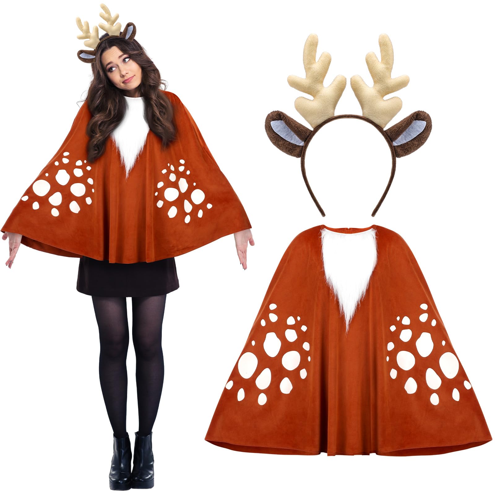 Xtinmee Halloween Deer Costume Set for Women Adult Reindeer Costume ...