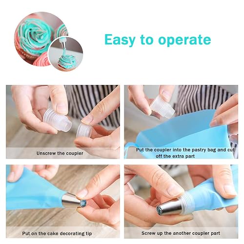 Piping Bags Disposable Kayaso 9 Piece Round Piping Tip Set With 20 ...