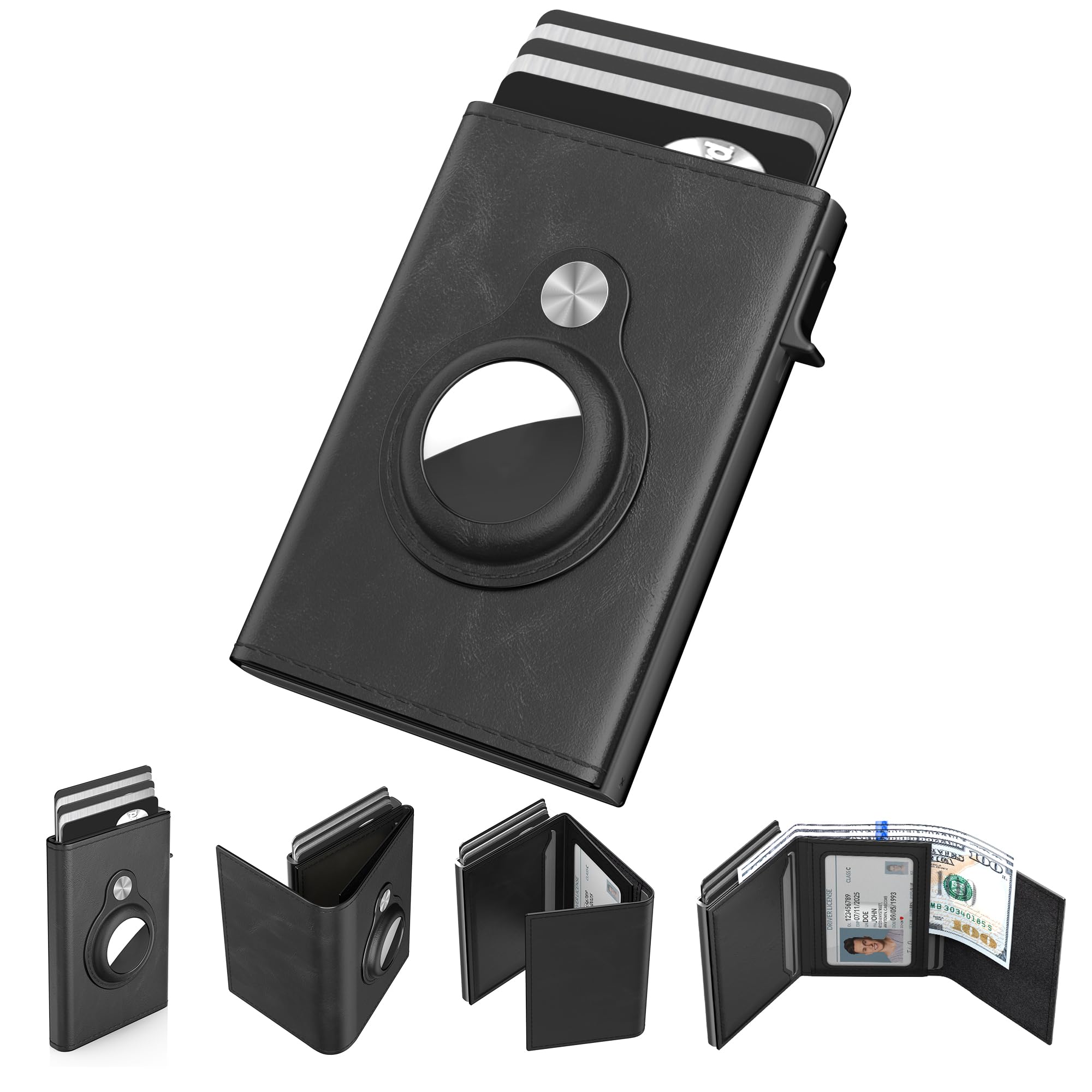 typecase Mens Wallet Card Holder for AirTag: Leather Smart Wallet for ...