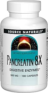 Amazon.com: Source Naturals Pancreatin 8X 500mg - Premium - 100 ...