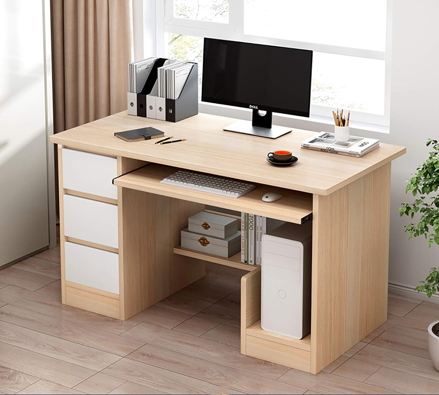 Casa Escritorio De Oficina Con 3 Cajones Hutch Shelf Moderno Simple Casa Escritorio De Oficina Con 3 Cajones Hutch Shelf Moderno Simple