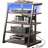 Amazon.com: armocity 5-Tier AV Media Stand with Power Strips, Media ...