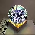 Gavigain 3D Firework Light, LED Colorful Table Lamp USB Powered Glass ...