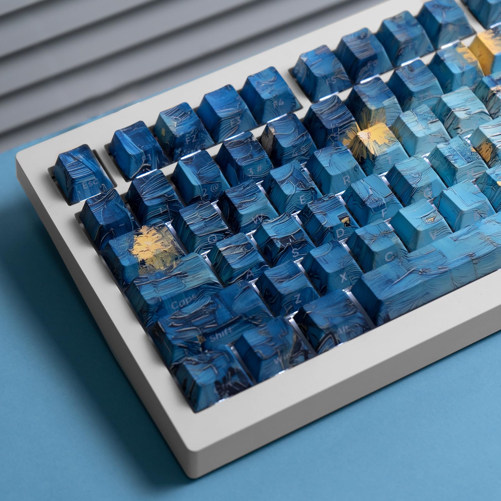 Mua GEKUCAP Custom Keycaps Side Printed Gradient Blue PBT 130 Keys ...