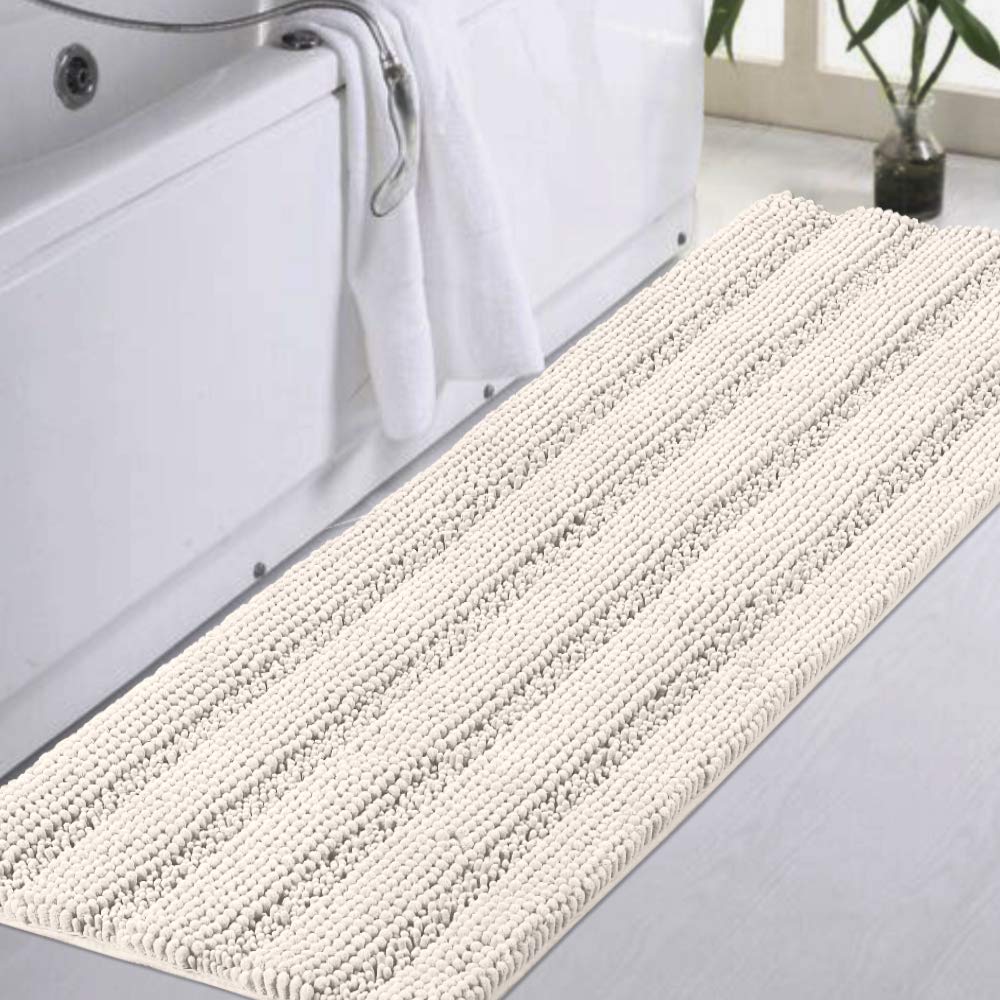 Turquoize Non Slip Shaggy Chenille Microfibers Bathroom Rug Bathroom ...